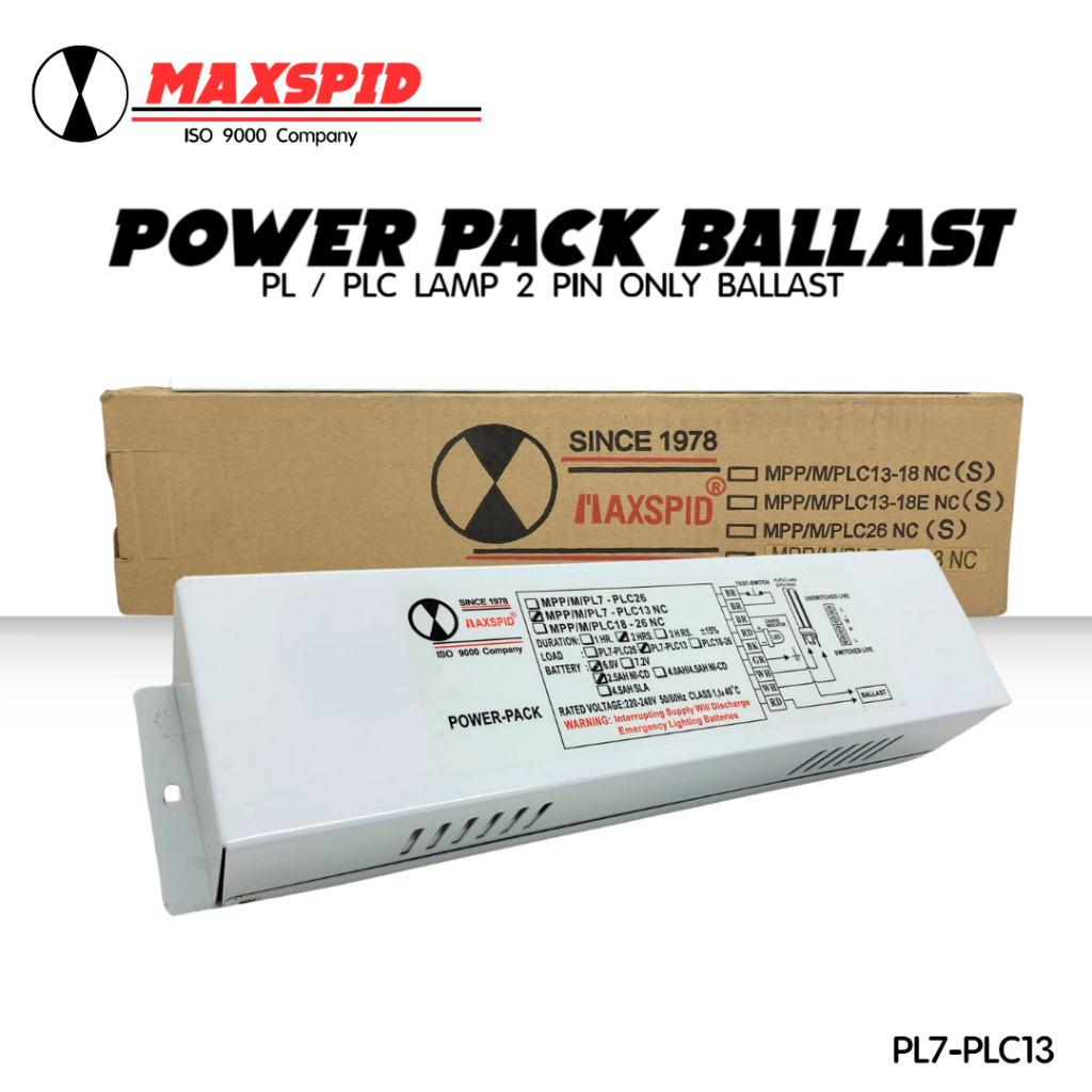 MAXSPID PL7-PLC13 6V 2.5AH Power Pack Ballast for PL/PLC Lamp 2Pin Only ...