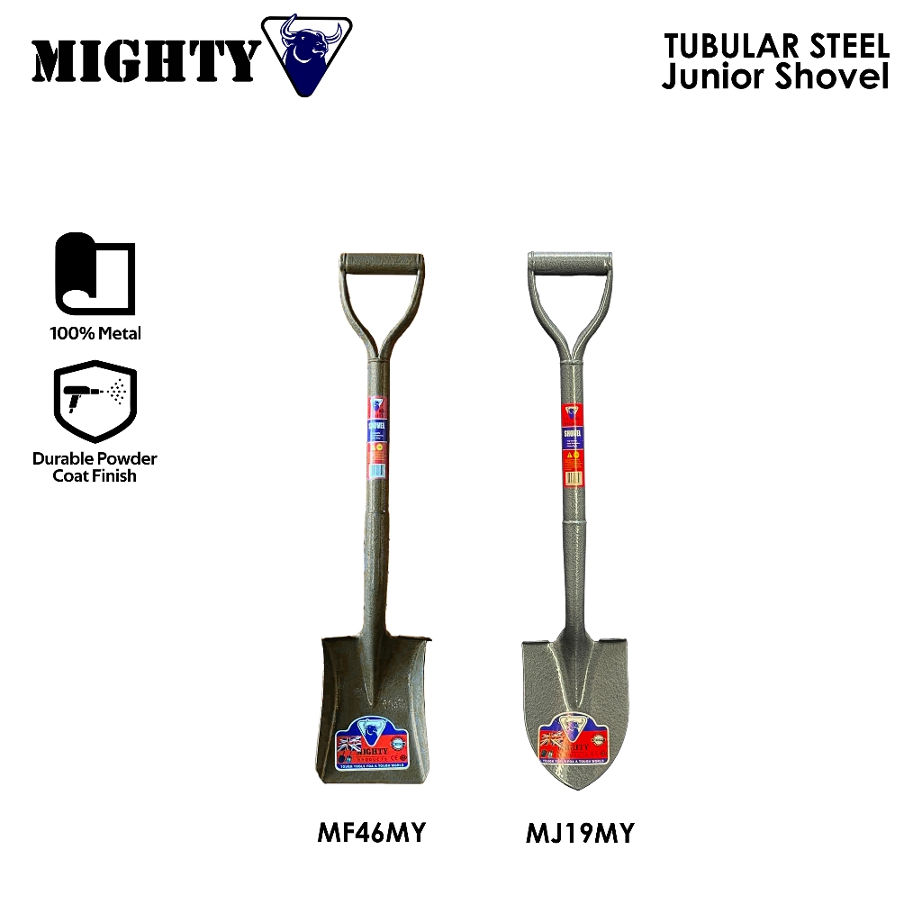 Mighty Junior Shovel All-Steel Tubular Handle Round Pt and Square ...