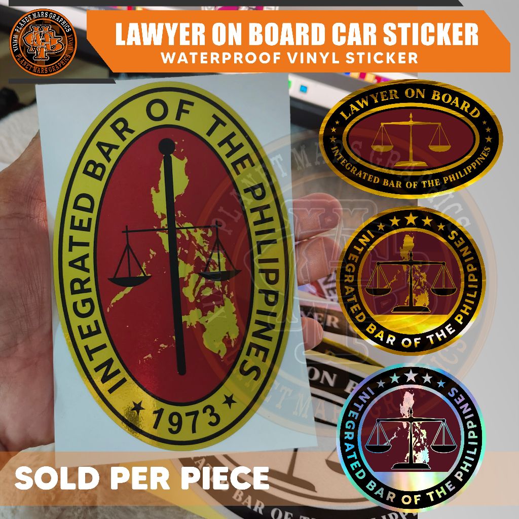 ibp lawyer logo reflective printed laminated sticker for cars ...