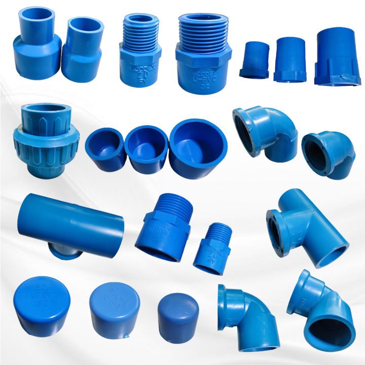 PER 100PCS PVC Blue Pipe Fittings 1/2" Elbow /Tee /Coupling /Female ...