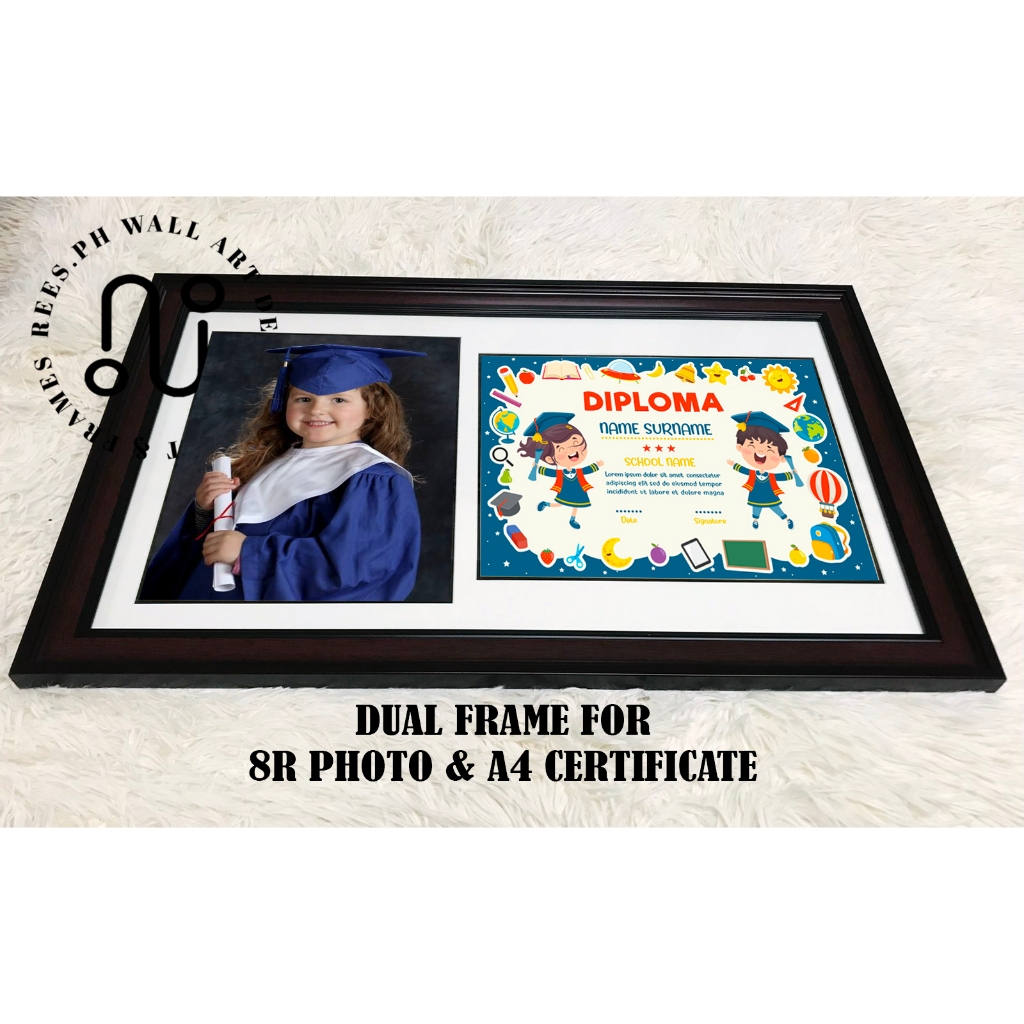 A4 CERTIFICATE GRADUATION / DUAL FRAME FOR 8R PICTURE | Shopee Philippines
