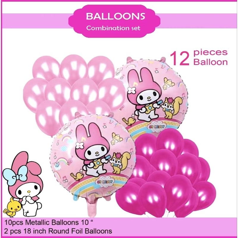 12pcs My Melody Balloons Set Party Decorations Supplies Needs | Shopee ...