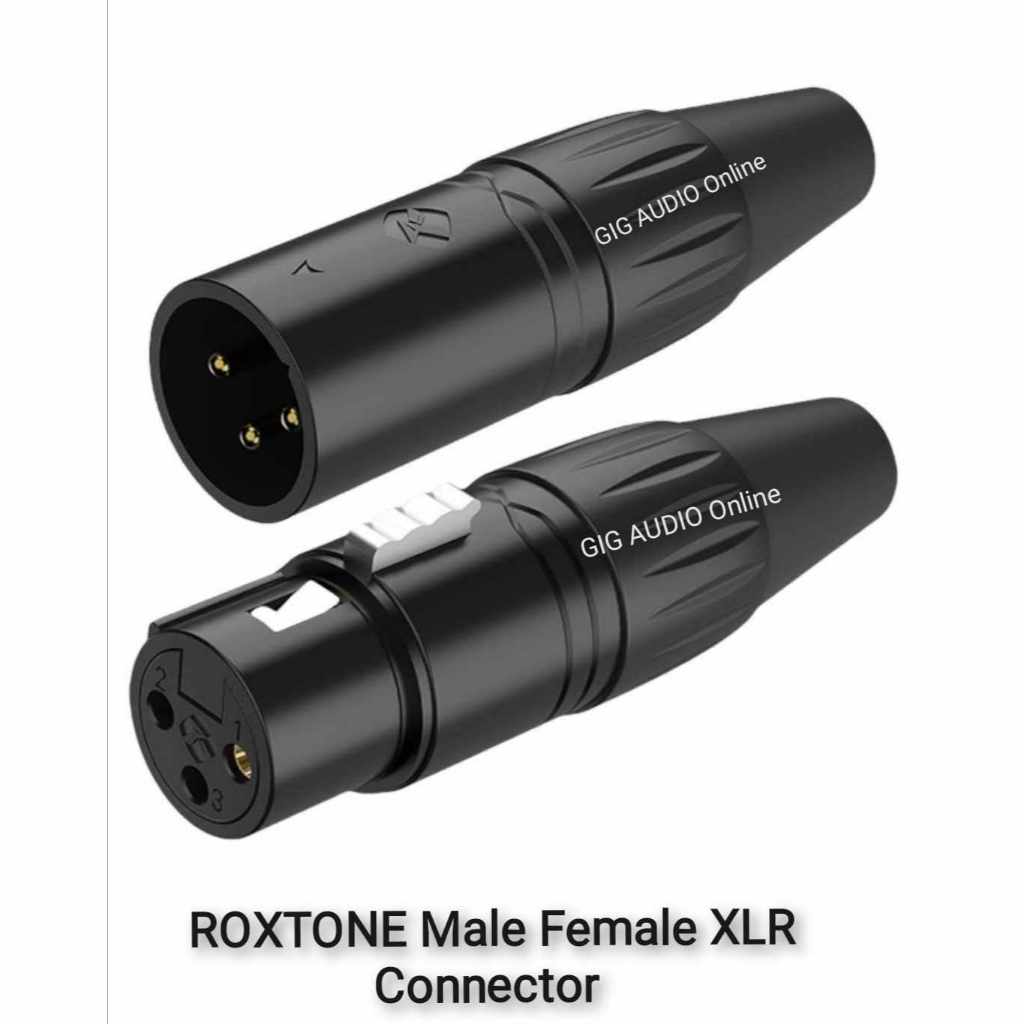 ROXTONE Male/Female XLR Connectors (pair) Black Color/ Gold Pins (Heavy ...