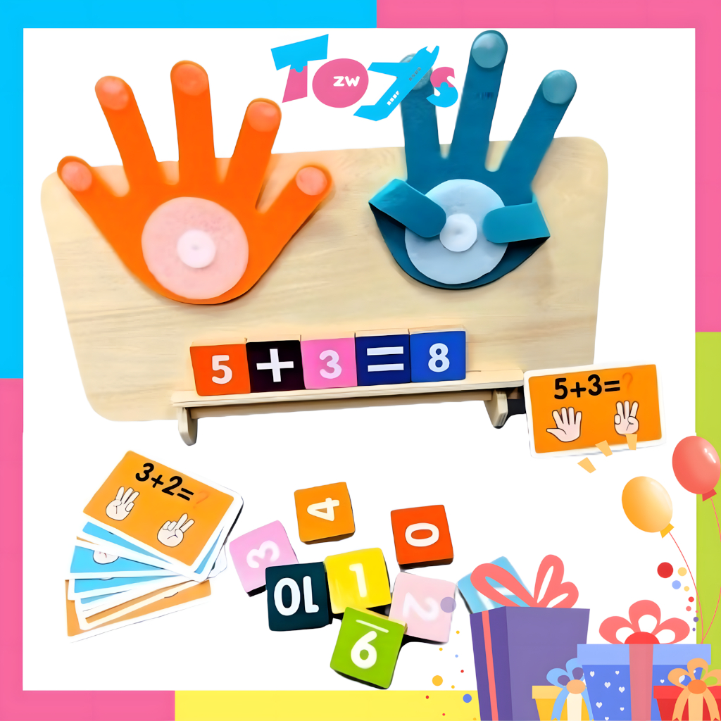 Gift Box Wooden Finger Number Educational Toy Learning Counting ...