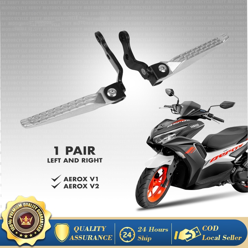 AEROX V1 ALLOY FOOTREST ASSY WITH BRACKET L-10105 SILVER / AEROX V1 V2 ...