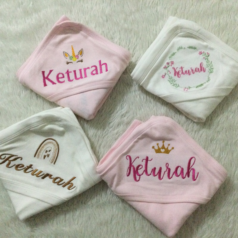 Personalized receiving blanket ( with embroidered name) | Shopee ...