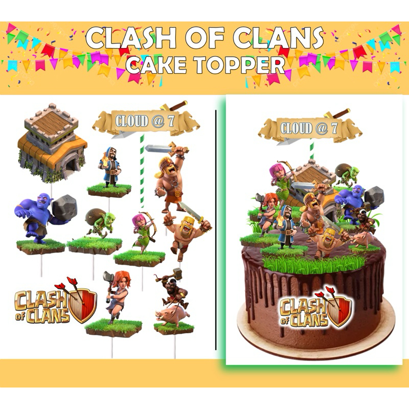 Clash Of Clan Cake and Cupcake Topper (MACHINE CUT WATERPROOF ...