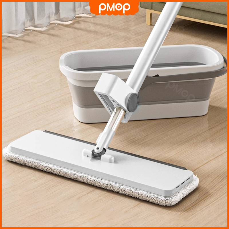 PMOP Flat Mop 360 Rotation Floor Cleaning Mop Microfiber Automatic ...