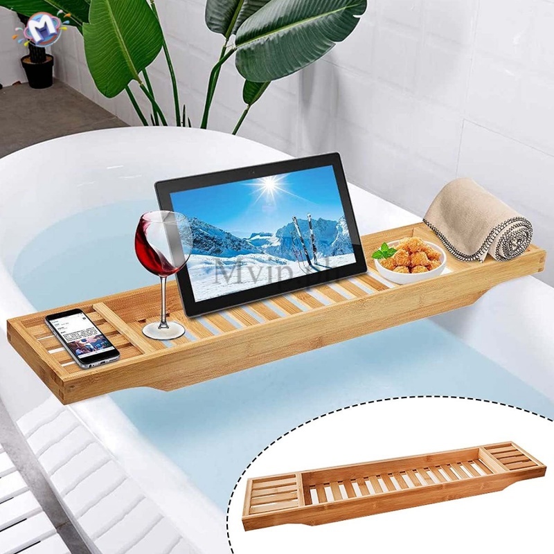 Bathtub tray bathtub retractable rack bamboo spa bathtub storage box ...