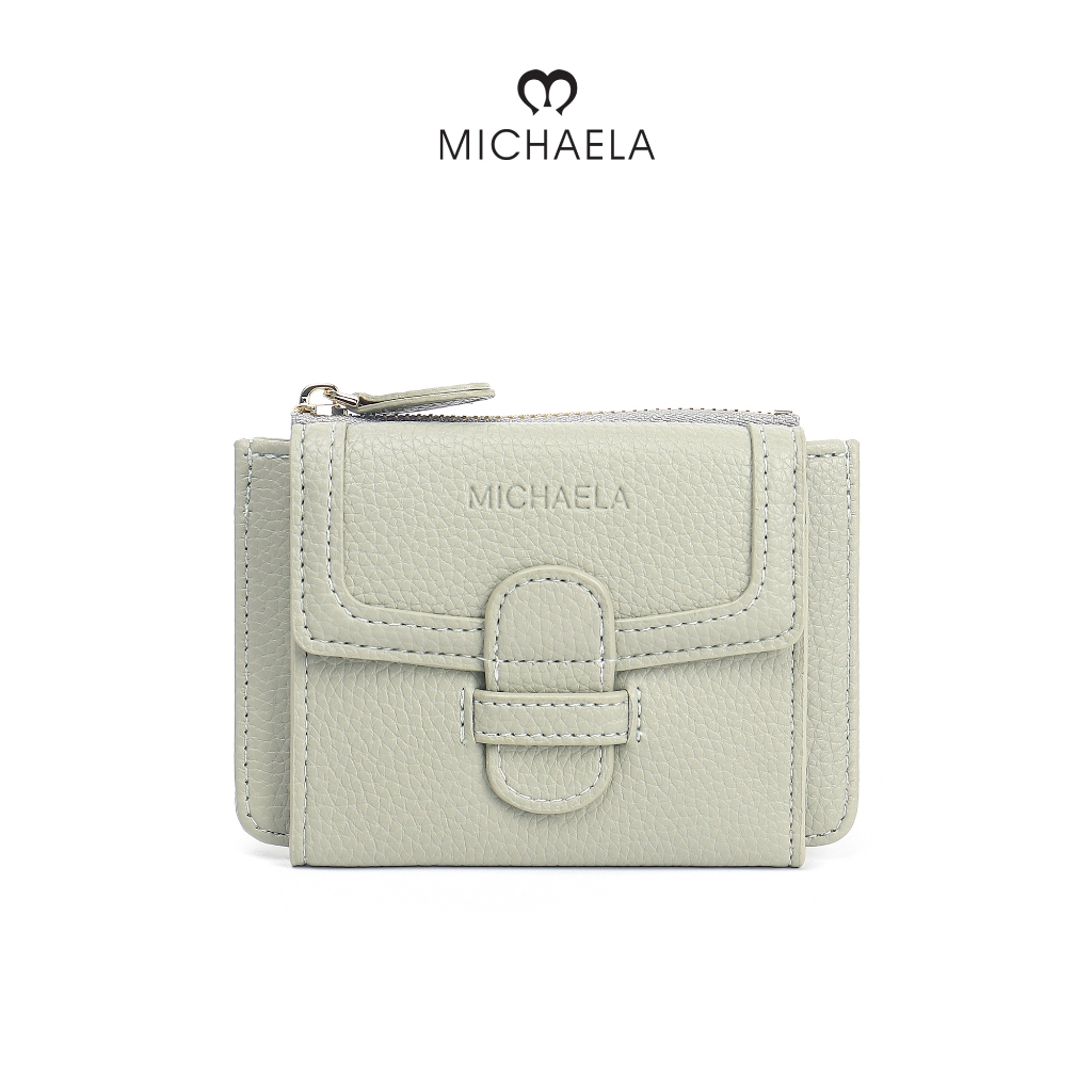 MICHAELA Sophisticated Trifold Short Wallet 7 Card Slots Zip Coins ...