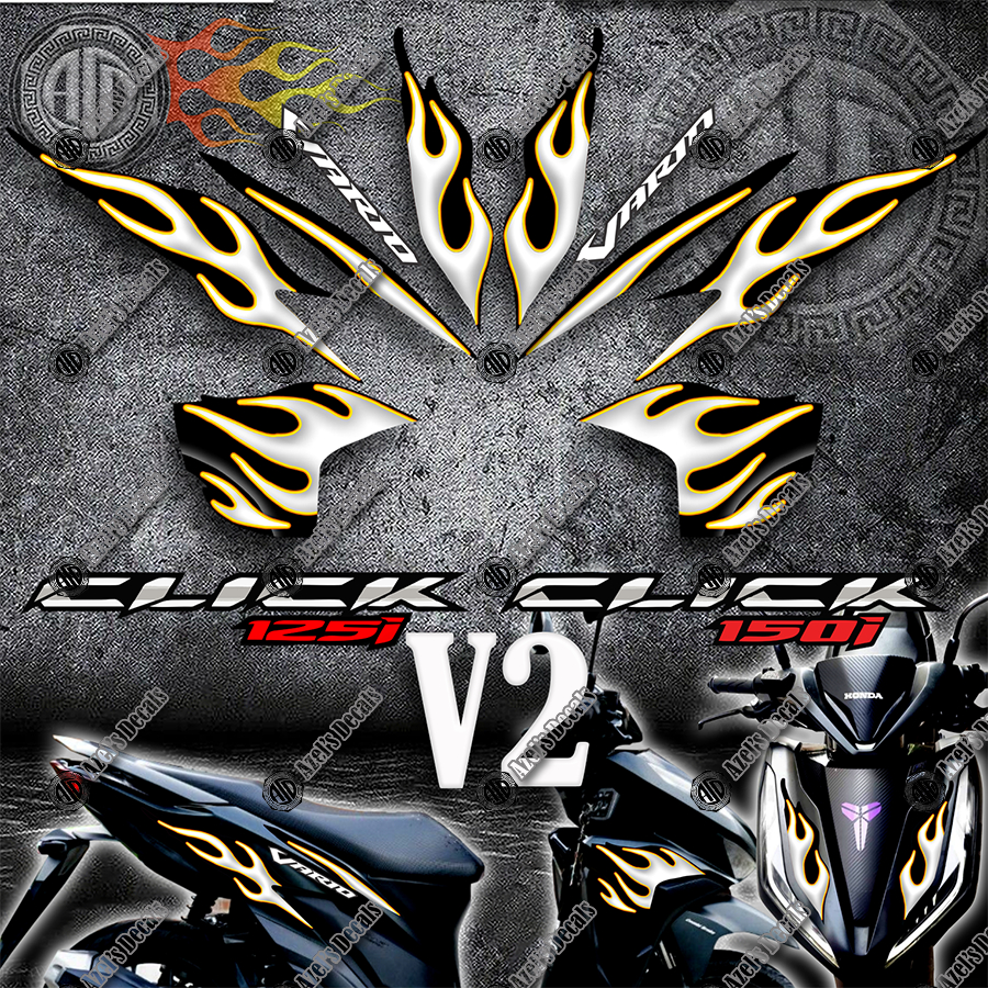 HONDA CLICK 125I / 150I V2 DECALS STICKER FOR MOTORCYCLE PARTS AND ...