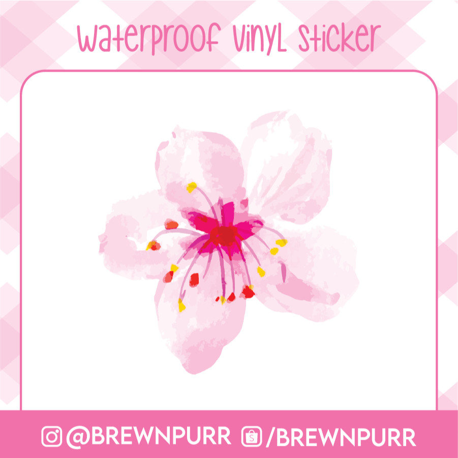 Waterproof Vinyl Sticker - Sakura Paint - Die Cut - Matte Laminate ...