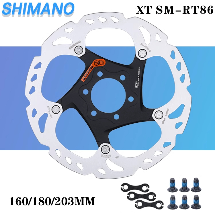 SHIMANO XT RT86 Bike Brake Disc 6 Bolt Ice Point Technology MTB ...