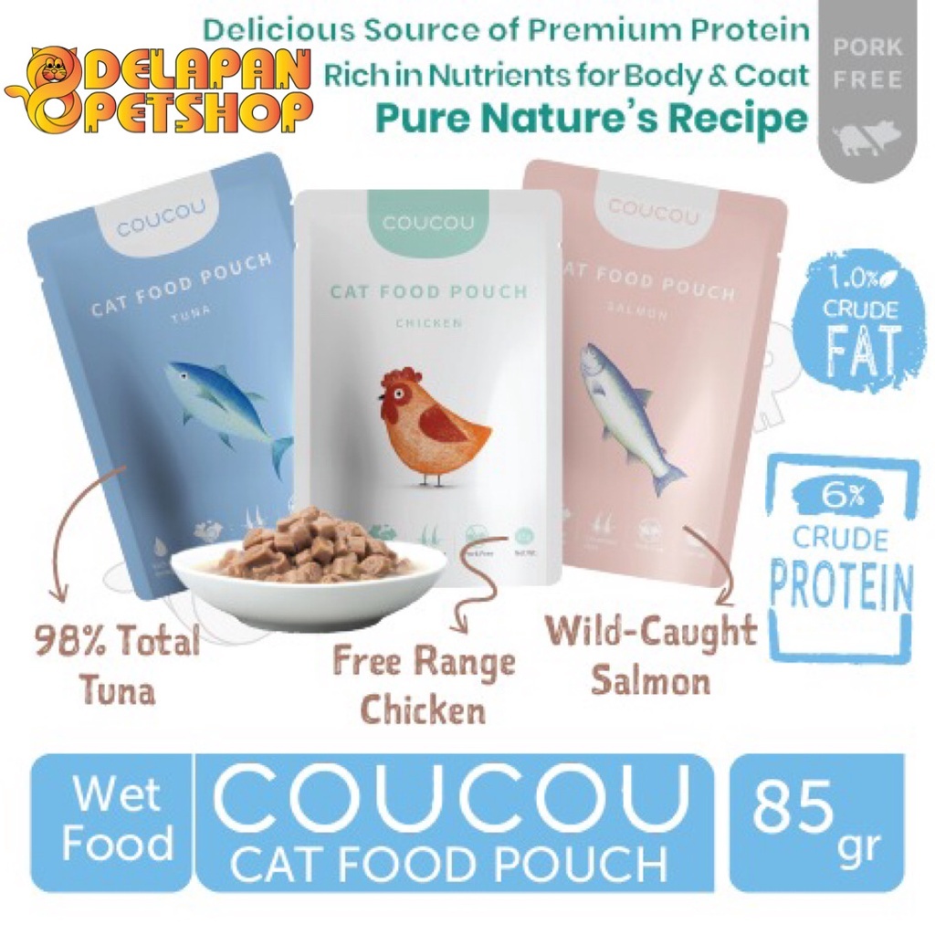 CouCou 85g Cat Wet Food Real Meat Delish Chichen Salmon Tuna Carrot ...