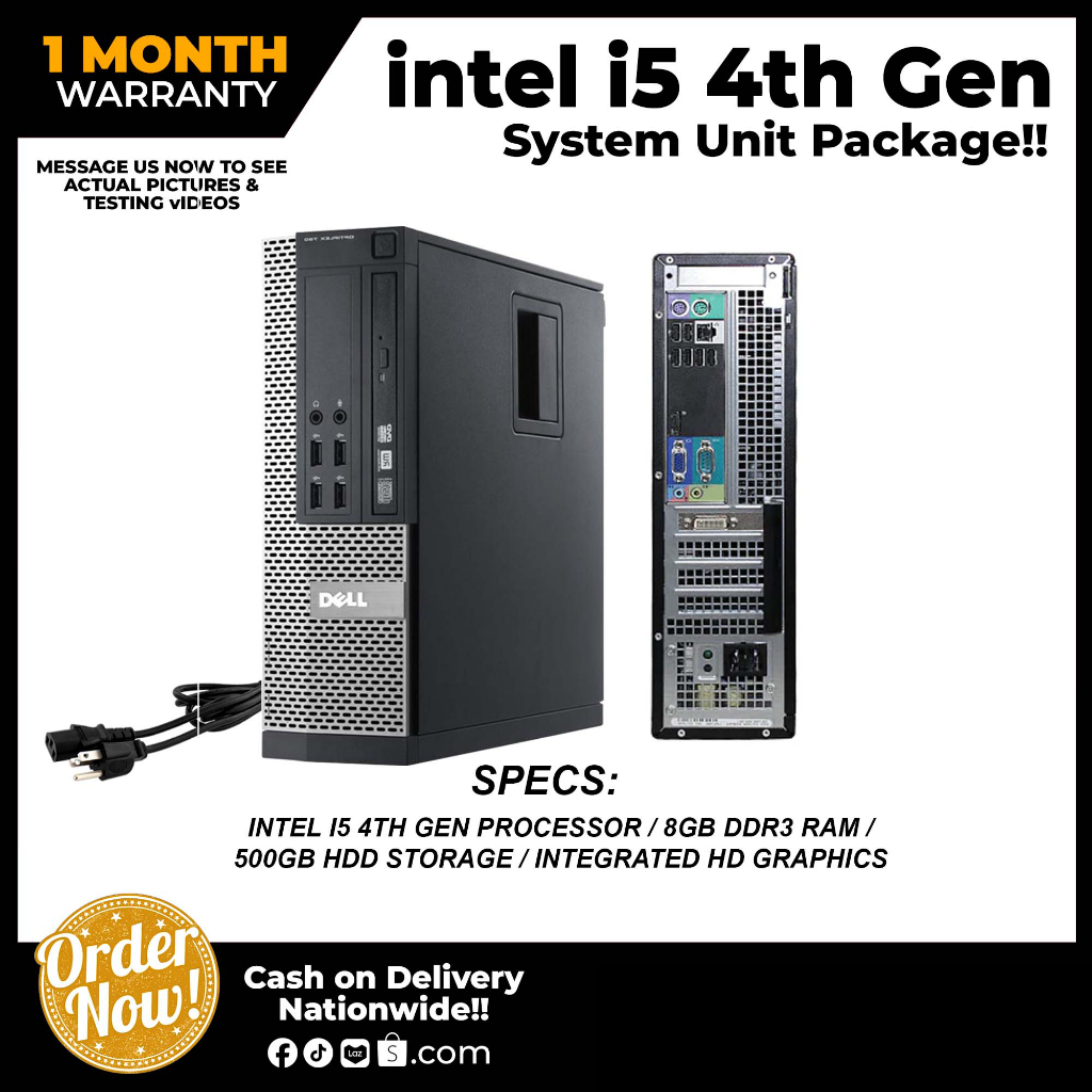 SYSTEM UNIT ASSORTED BRAND INTEL I5 4TH GEN 8GB RAM 500GB HDD ...