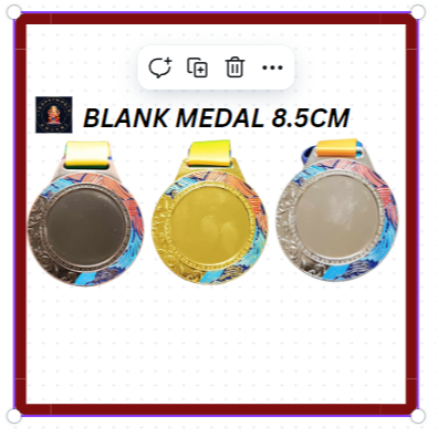 8.5CM BIG BLANK MEDAL MULTIPCOLORED LACE MEDAL NEW DESIGN | Shopee ...