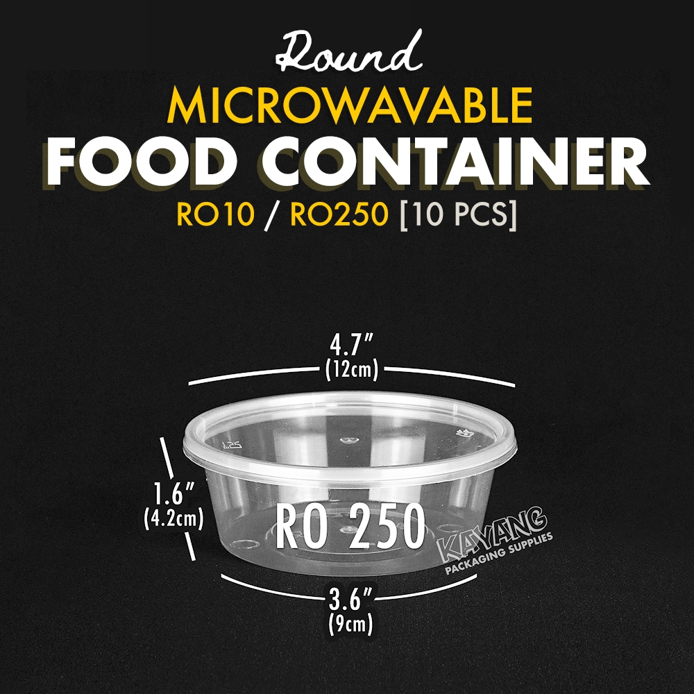 [10pcs] RO250 (RO10) Round Microwavable Food Container Tub (250ml ...