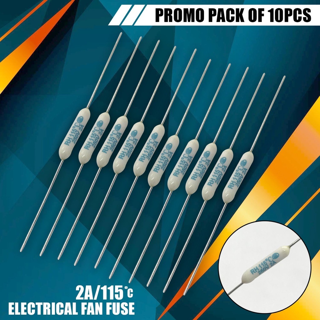 GS10 (10 PCS) ELECTRICAL FAN THERMAL FUSE 115 Celsius 2A 250V | Shopee ...
