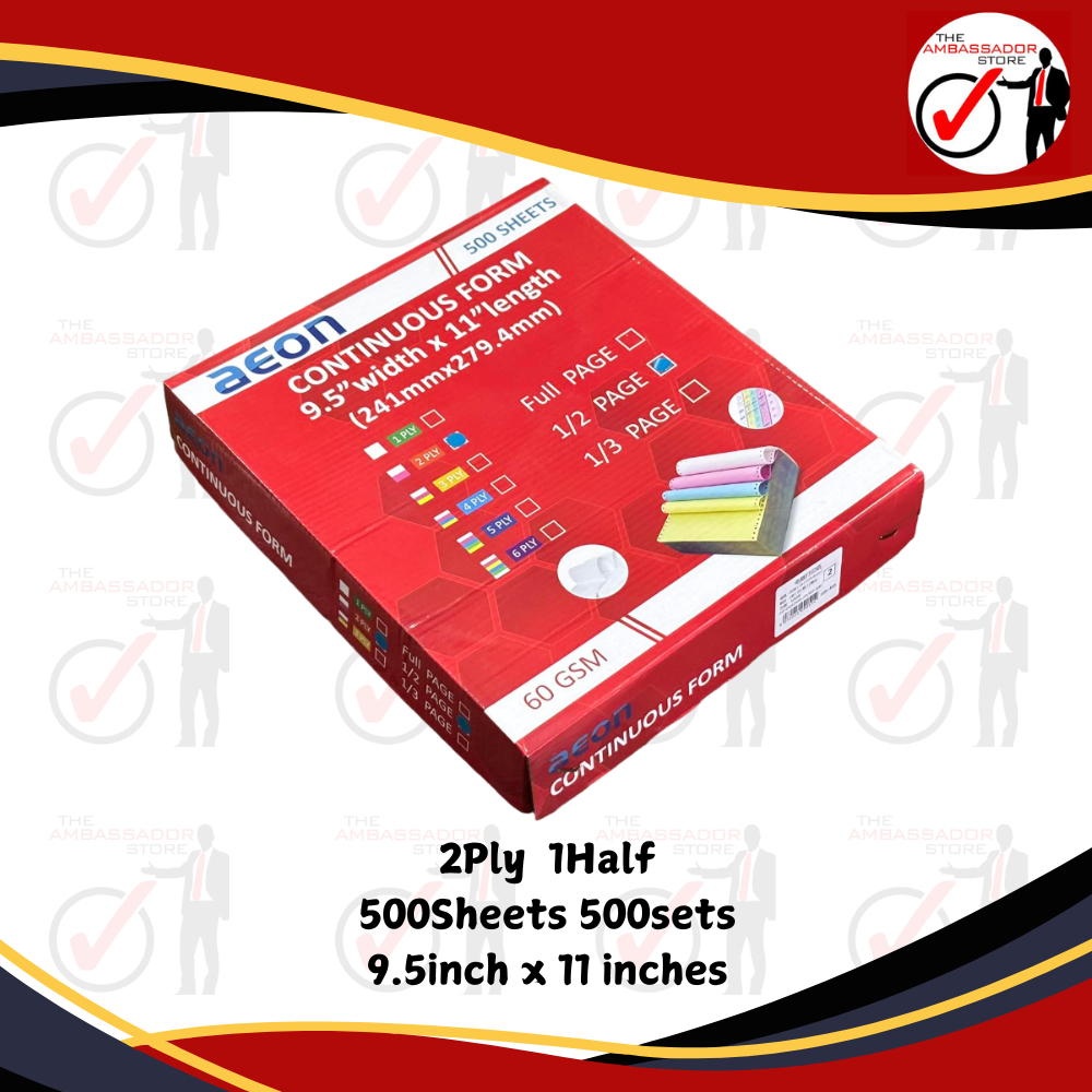 AEON 2Ply Carbonless Continuous Computer Form 60gsm 1/2 Page 500Sheets ...