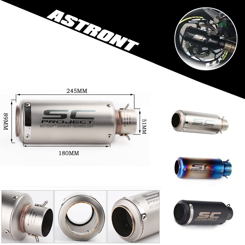 Ready stock SC project Exhaust Muffler Tailpipe Tip Stainless Motorbike ...