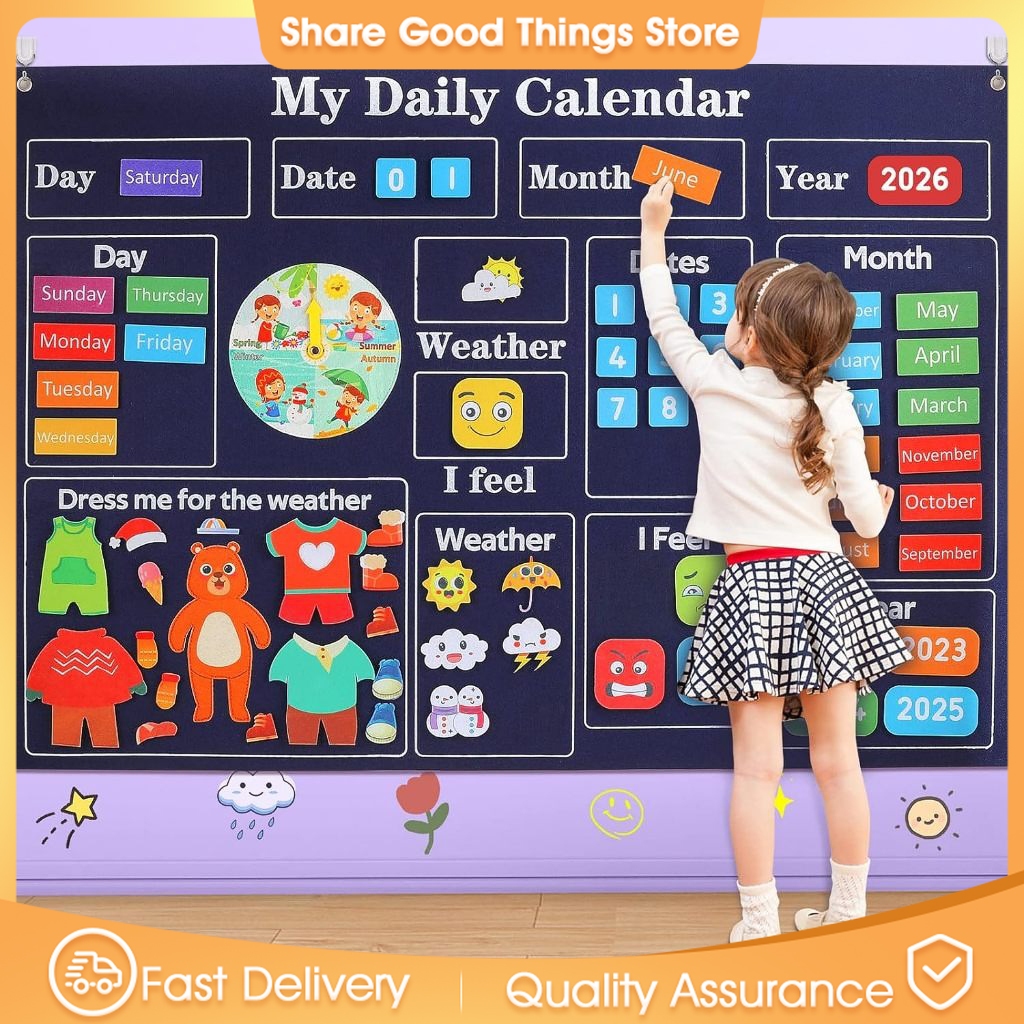 My Daily Calendar,Starry Sky, Zoo Felt Story Board For Toddlers ...