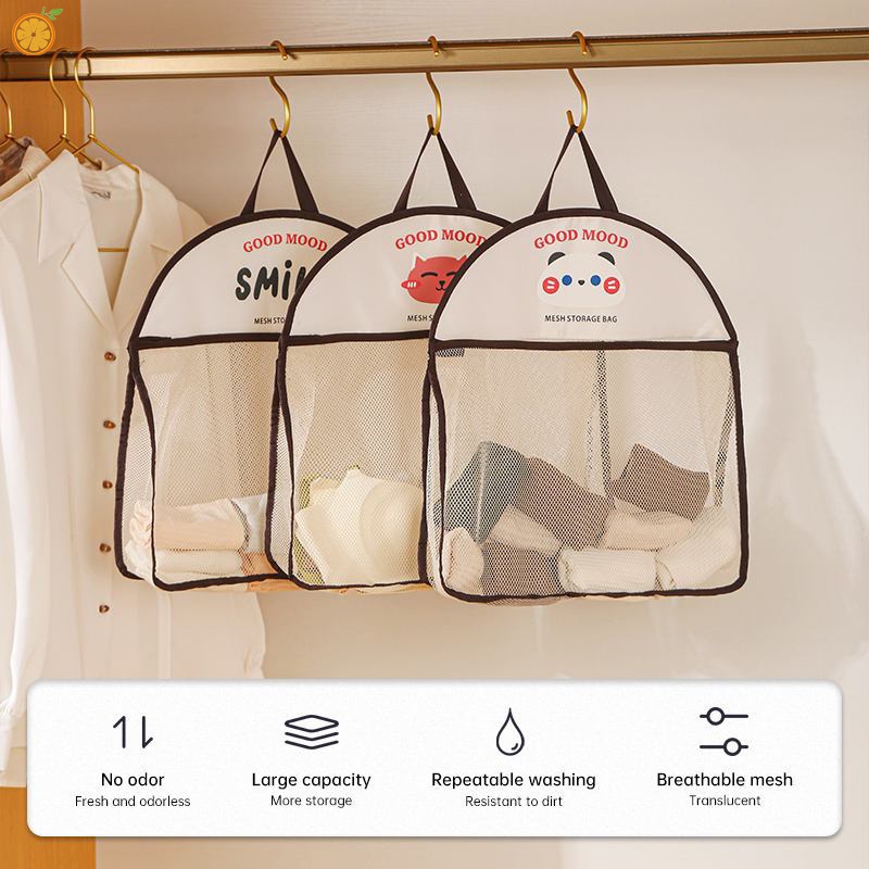 Hanging Mesh Storage Bags Underwear Sock Toy Pouch Organizer For ...