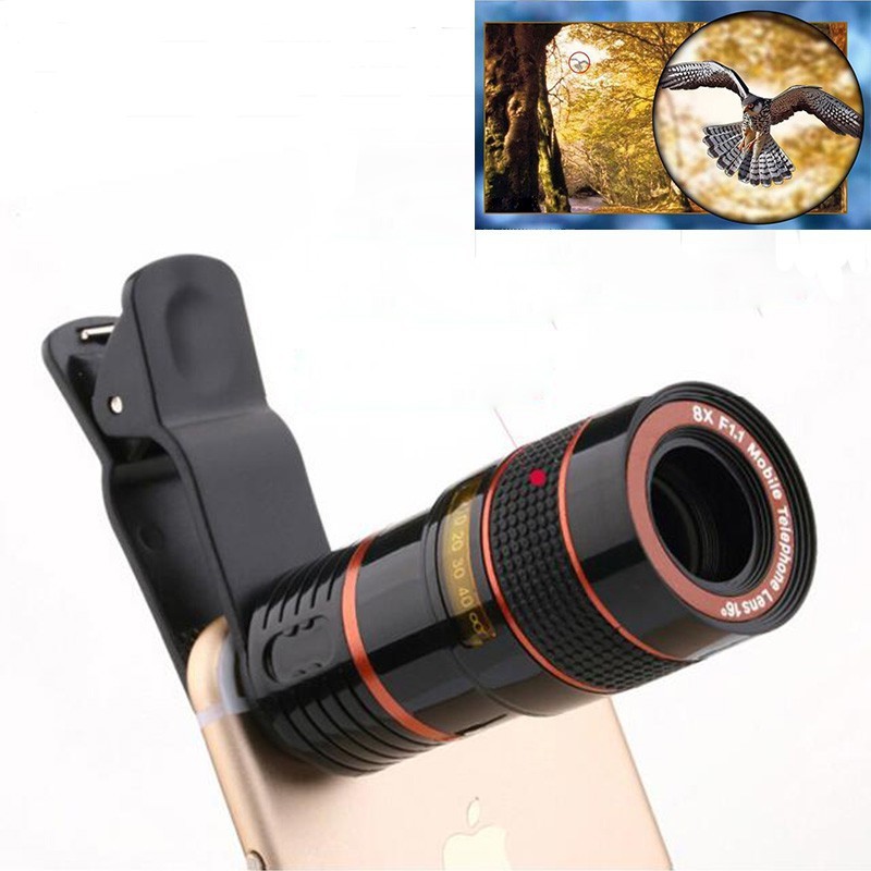 GD MALL 8 Times Zoom Mobile Phone Lens Telephoto External Telescope ...