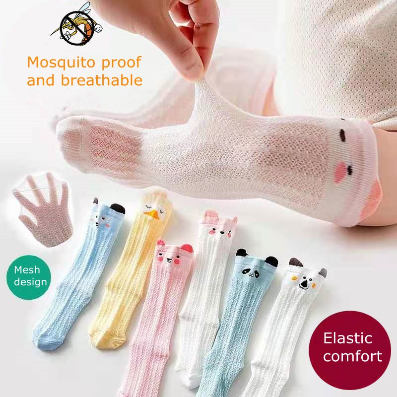 Baby Socks knee sock Anti mosquito socks cartoon summer thin children's ...