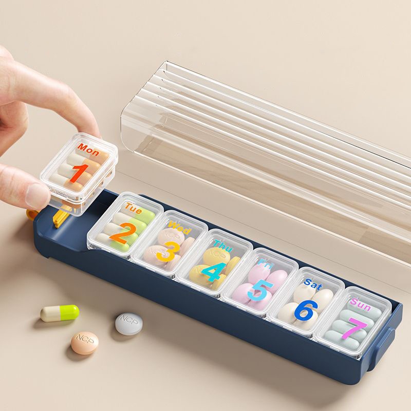 Pill Box Medicine Box Portable Storage Box Sealed Tablets 7 Days A Week ...