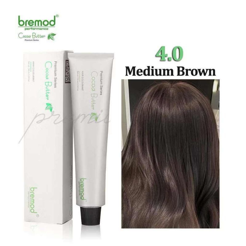 Premium Bremod 4.0 Medium Brown Cocoa Butter Hair Color With oxidizer ...