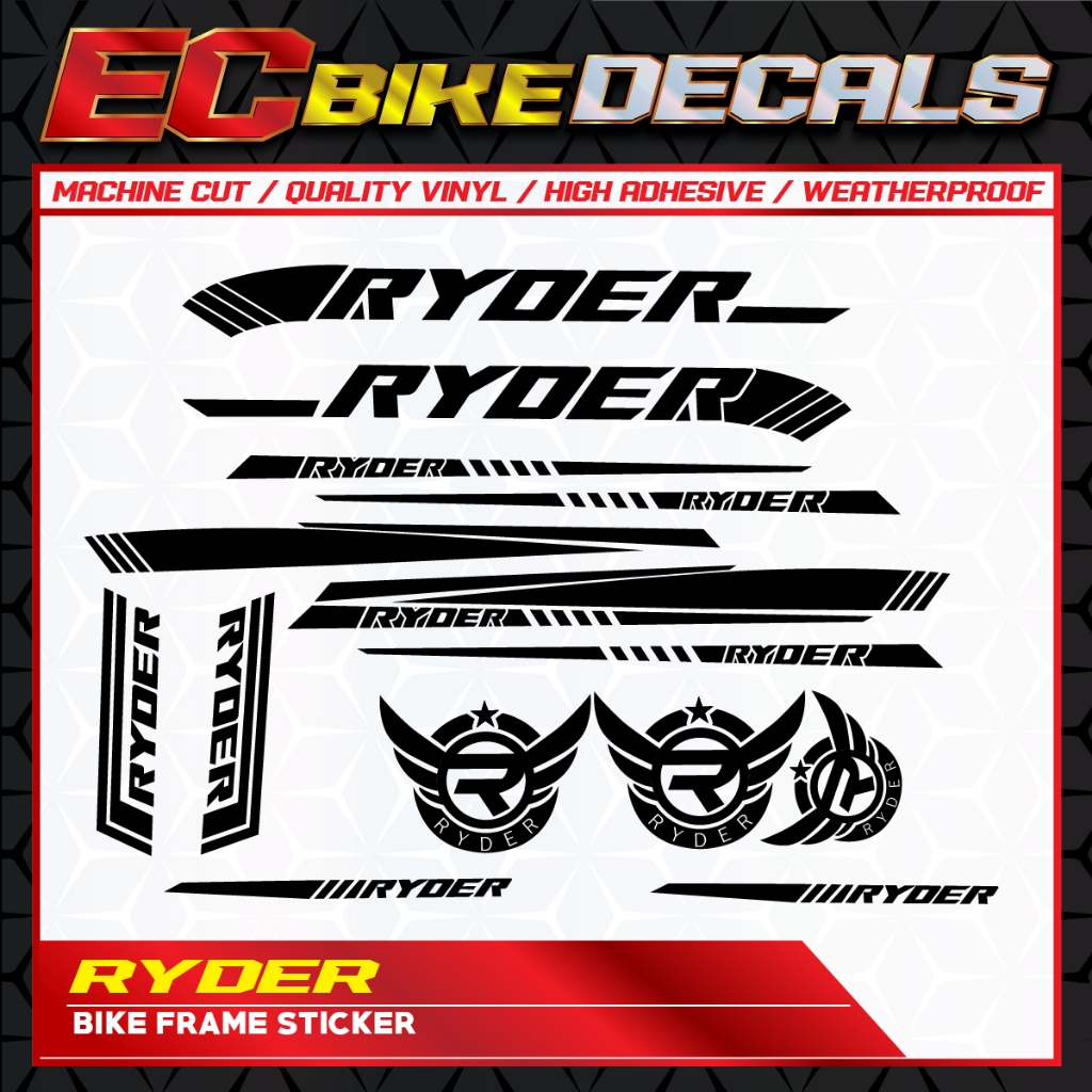 EC BIKE Decals RYDER Bike Frame Vinyl Sticker for Mountain Bike/Road ...