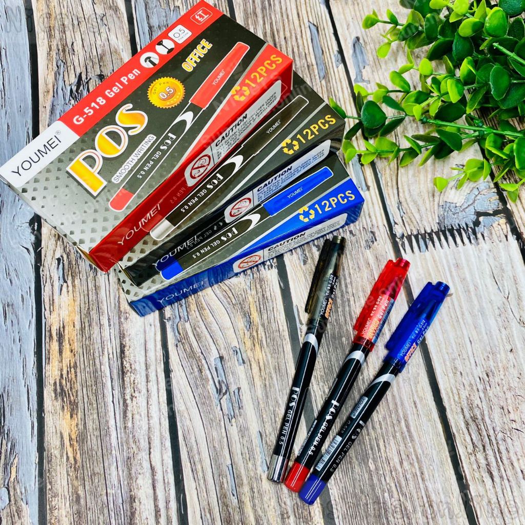 YOUMEI POS G-518 GEL PEN Sign pen Smooth Writing gel pen 0.5mm 12PCS ...