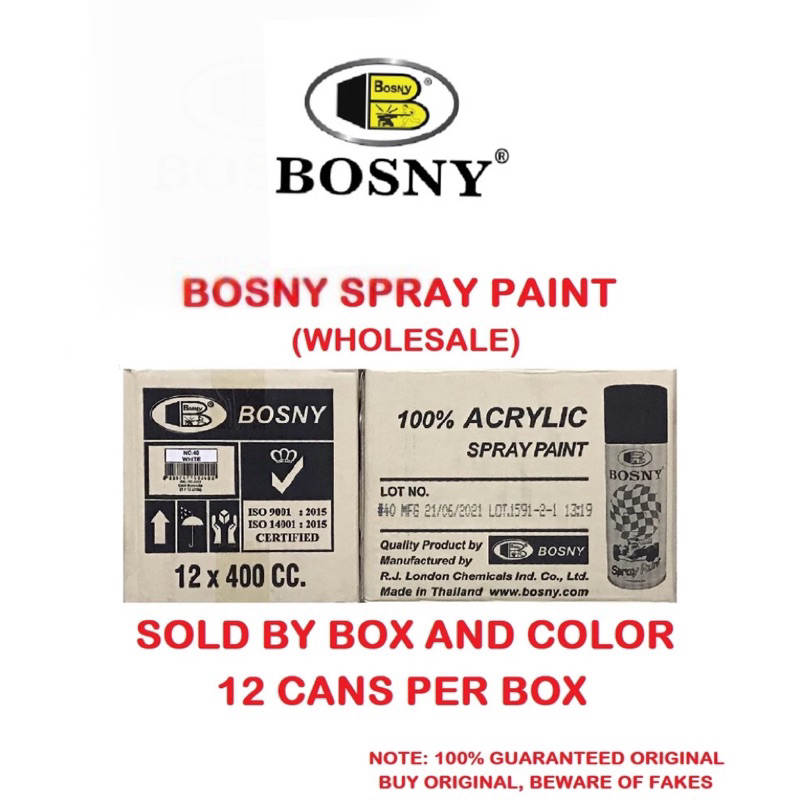 BOSNY Spray Paint 12pcs per box～ 26 Color | Shopee Philippines