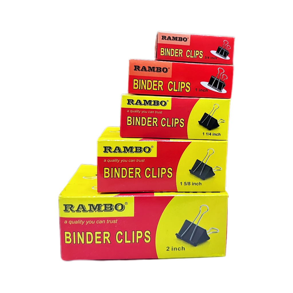 12PCS Rambo Binder Clips Black Paper Clips Office Supplies | Shopee ...