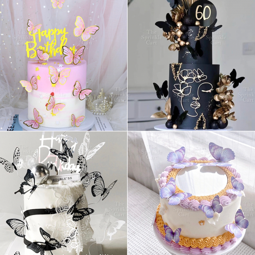 10pcs Butterfly Cake Topper For Decoration Birthday Cake Topper Wedding ...