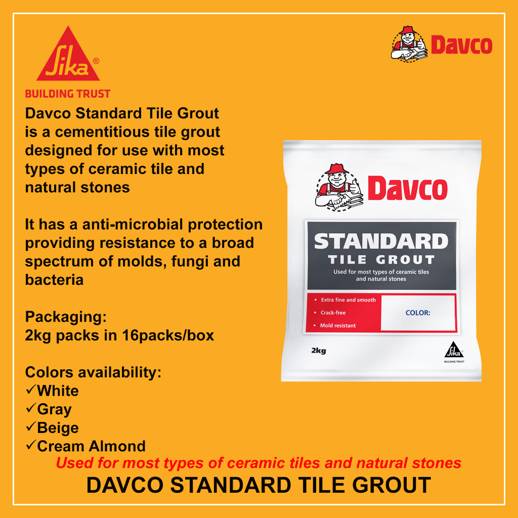 Sika Davco Standard Tile Grout 2KG | Shopee Philippines