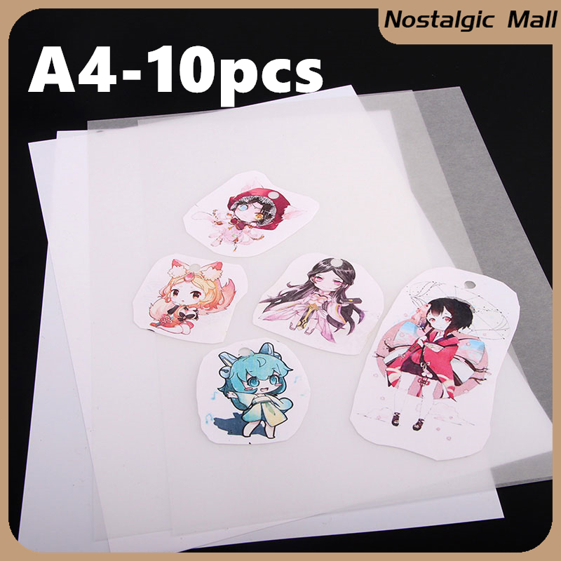 10pcs A4 Transparent Heat Shrink Papers Fine Shrink Sheet Paper DIY PVC ...