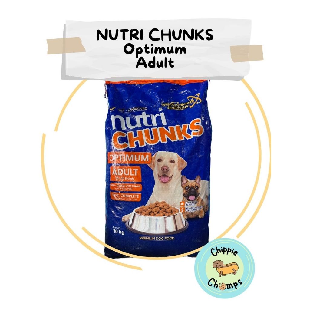 Nutri Chunks Optimum Adult - For All Breeds [Beef + Chicken Liver Flavor] (Repacked) | Shopee ...