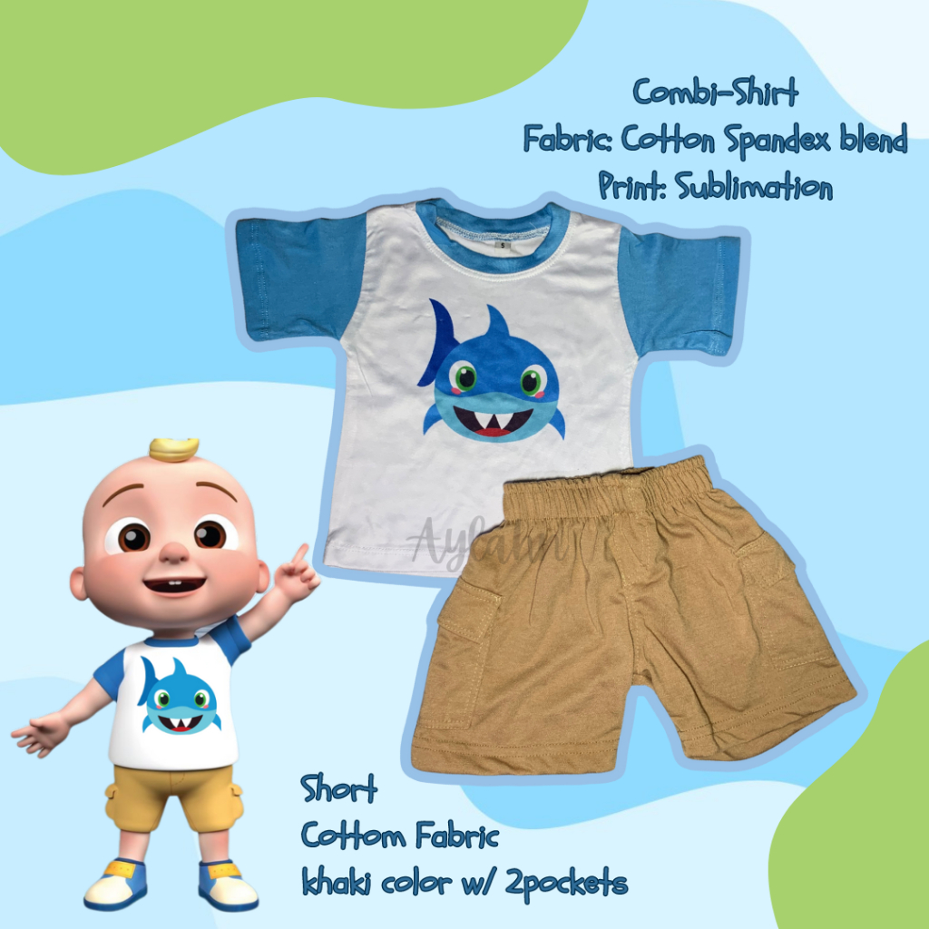 Baby JJ's Terno Set baby shark outfit for birthday casual coco melon ...