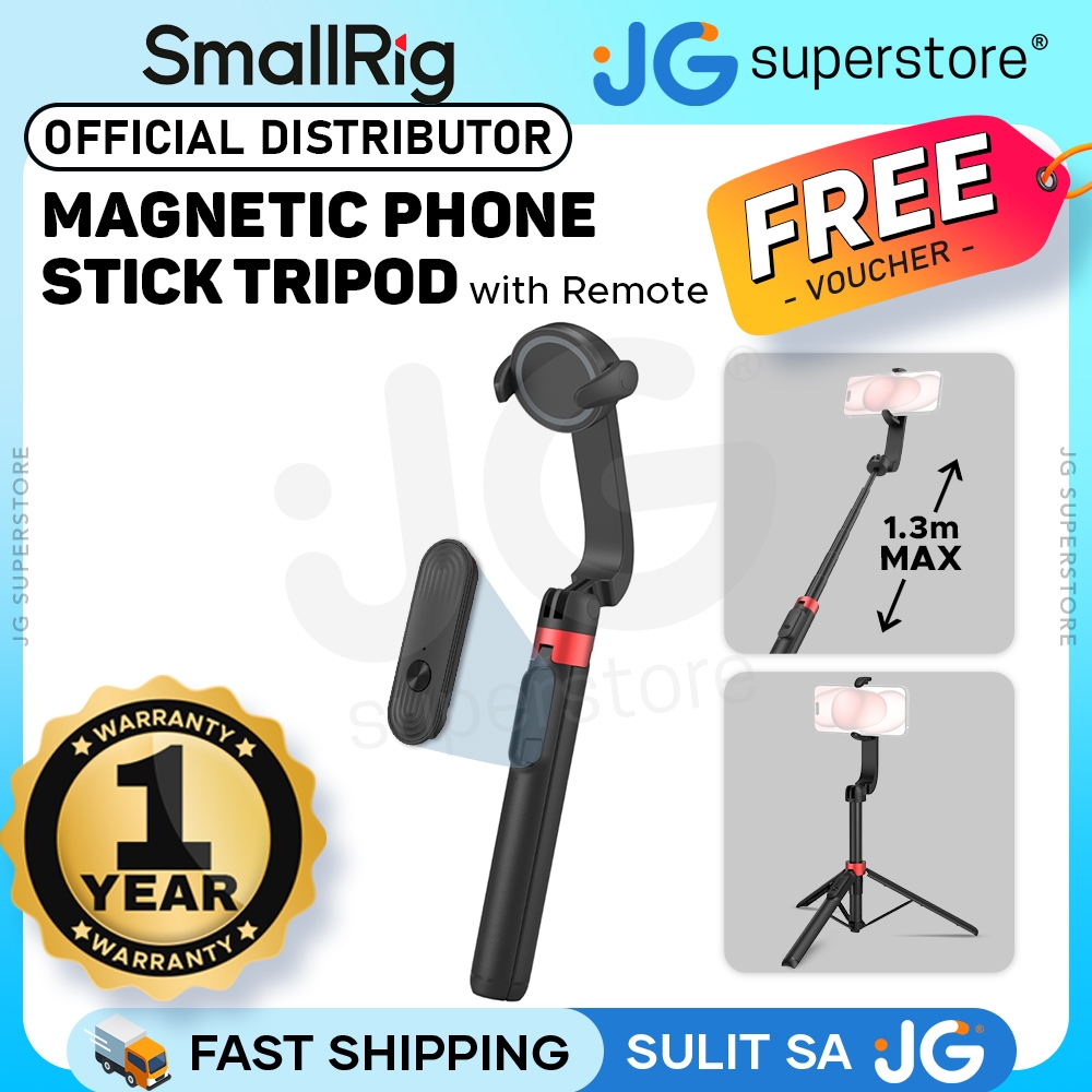 SmallRig ST-25 Magnetic Phone Selfie Stick Tripod w/ Bluetooth Remote ...
