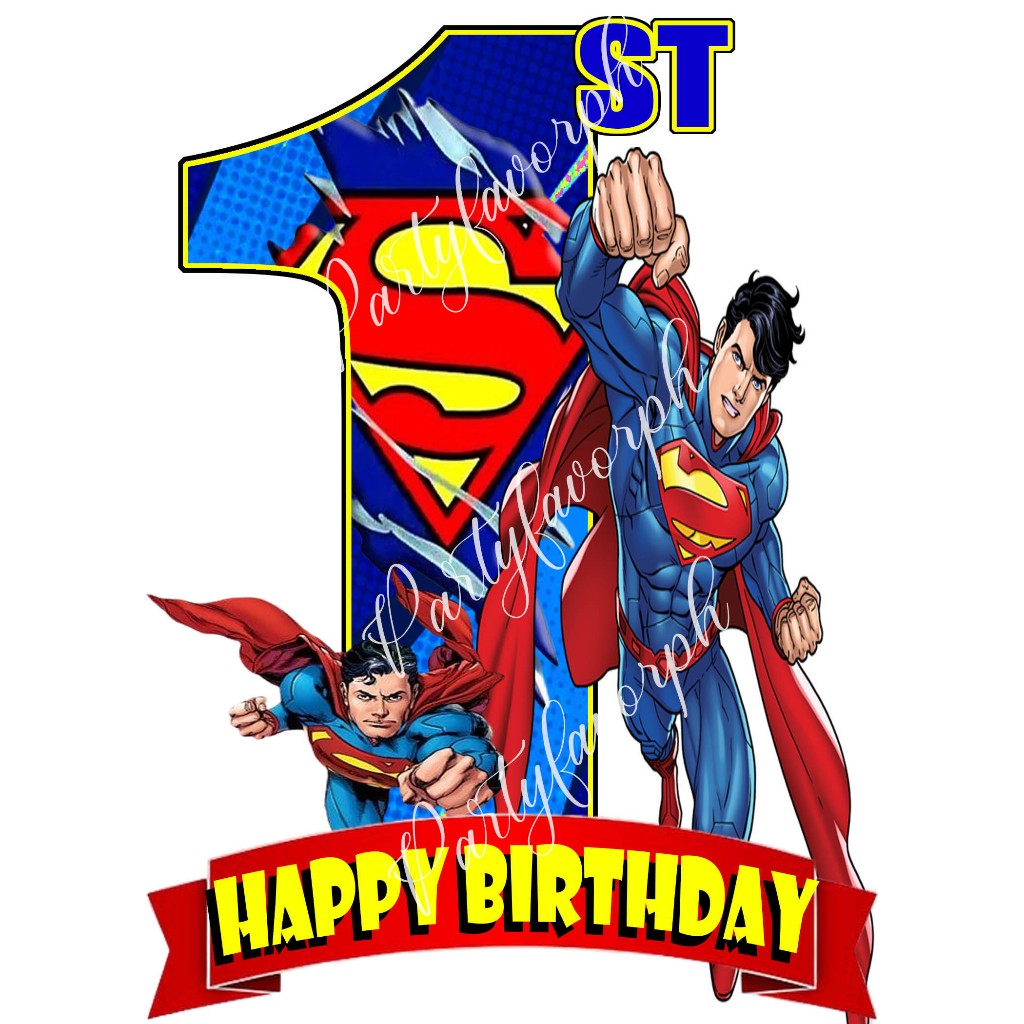 SUPERMAN NUMBER CAKE TOPPER CUT OUT/Partyfavorph | Shopee Philippines