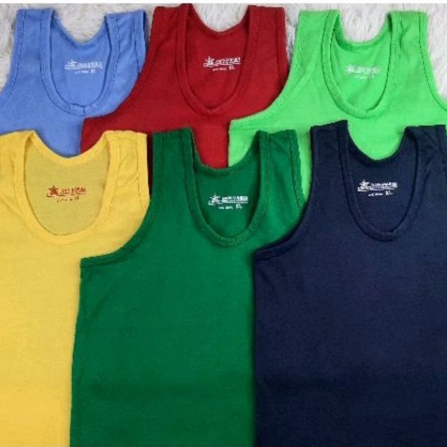 6 Pcs Dan Maries Colored Kids Cotton Sando For Boys (1 yrs old to 18 ...