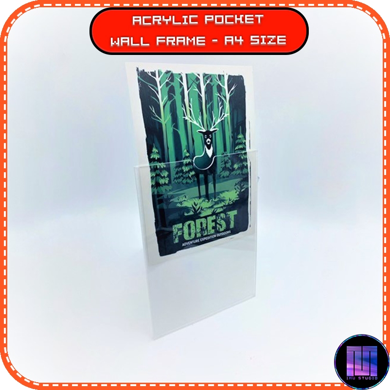 Acrylic Pocket Wall Frame A4 – Clear Wall Mounted Document & Poster ...