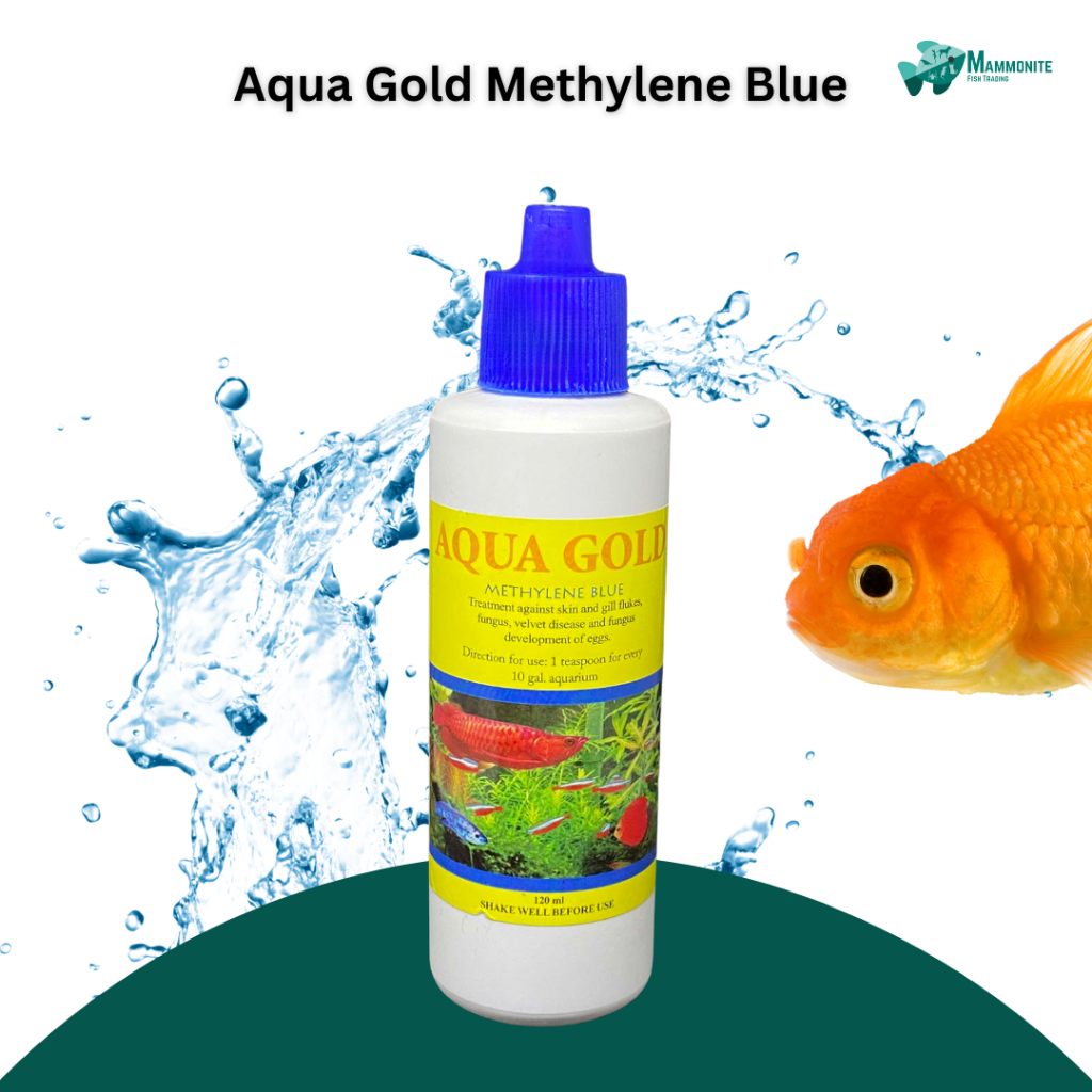 Aqua Gold Methylene Blue Meth Blue Aquarium Tank Fish Medicine Gill Fluke Velvet Fungus 120ml ...