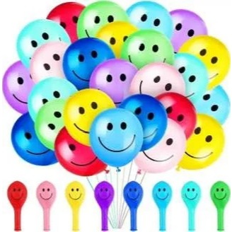 5pc HAPPY FACE EMOJI Balloon 12inch Balloon Decoration Birthday Party ...