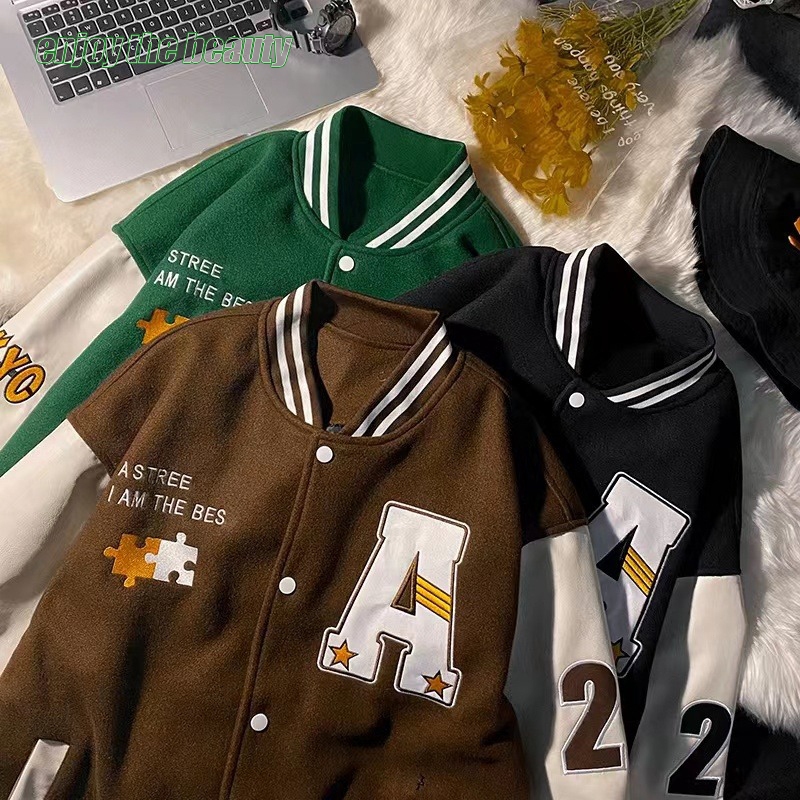 Aesthetic Jacket For Men Korean Style Casual Vintage Jacket Baseball ...