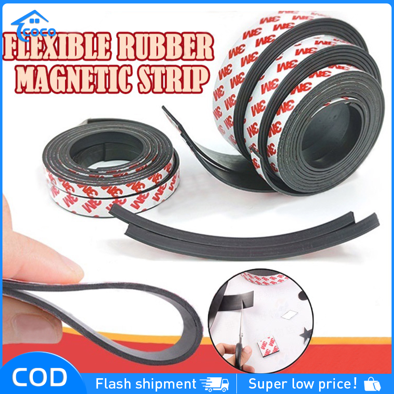 3M Magnetic Strip with Adhesive 5m/Roll Flexible Magnetic Rubber Strip ...