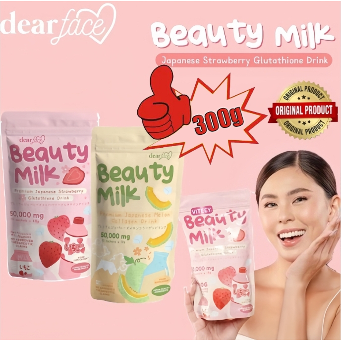 DEAR FACE Beauty Milk Collagen Drink Melon/Strawberry Whitening & Anti ...