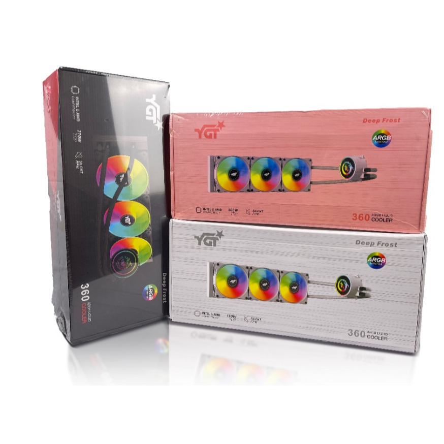 YGT DF-360 CPU Liquid Cooler All-in-one Liquid CPU Cooler with 5v 3PIN Aura Sync RGB black white ...