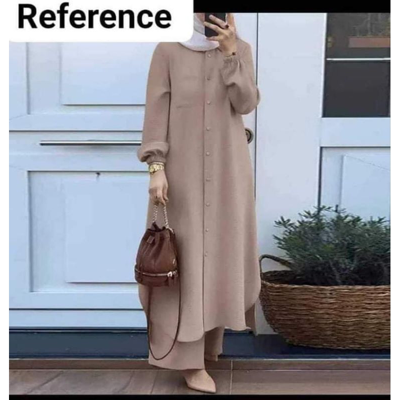 Muslim terno blouse w/pants 2 design free size small to XXL | Shopee ...